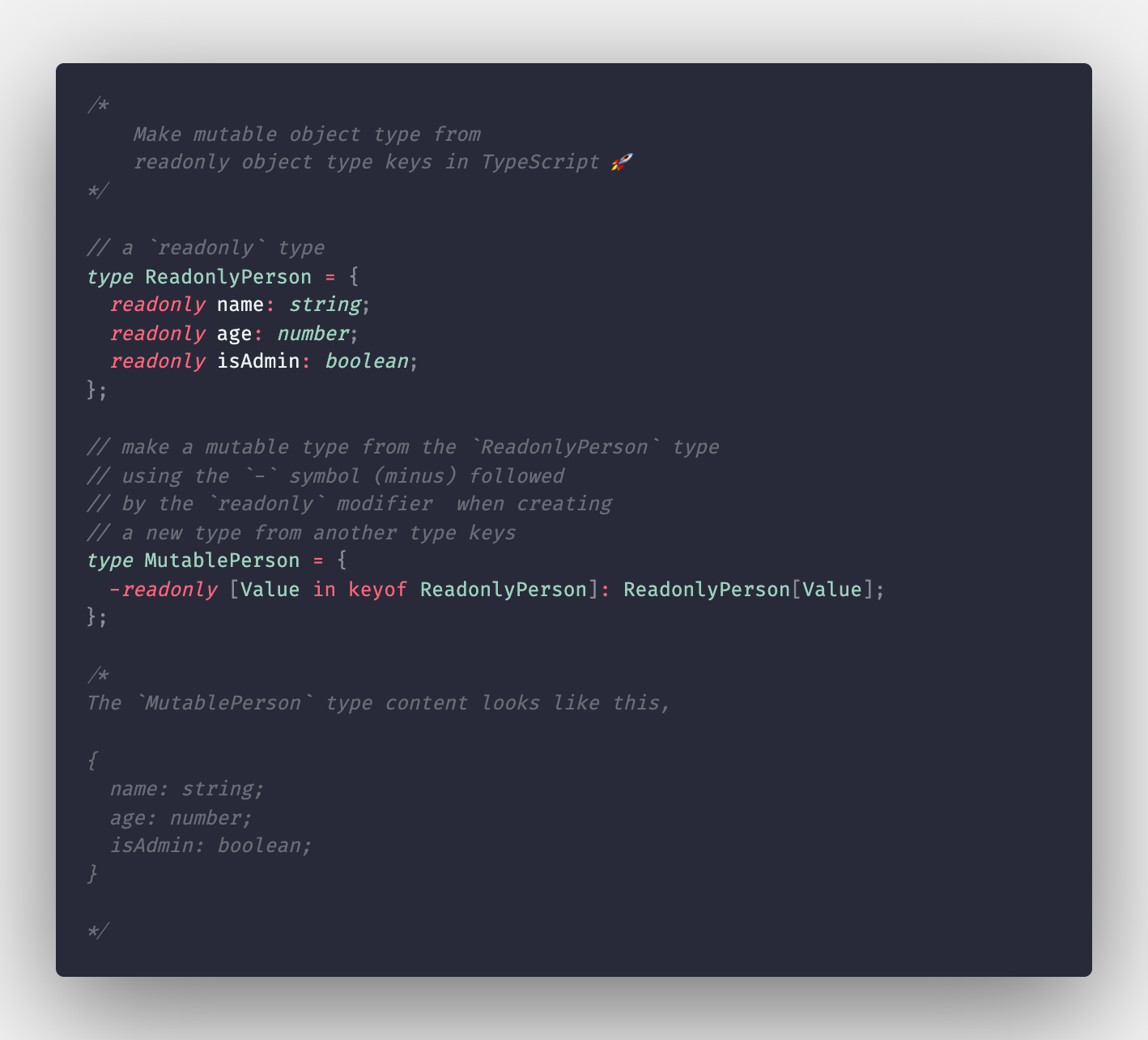 How To Make Mutable Object Type From Readonly Object Type Keys In Typescript Melvin George 0130