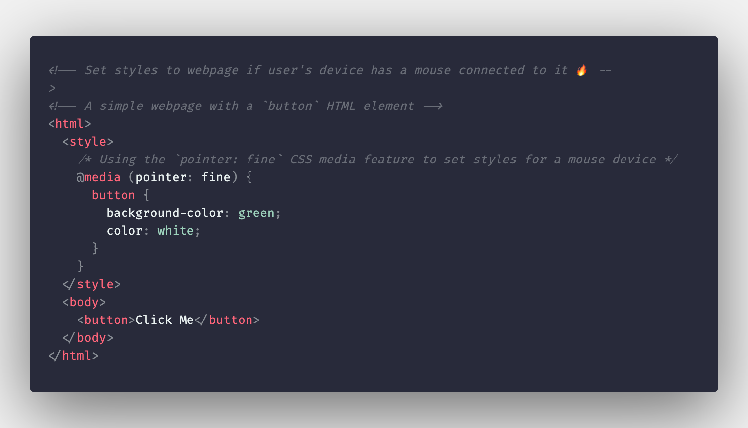 How To Set Styles To A Webpage If A Users Device Has A Mouse Connected Using Only Css Melvin