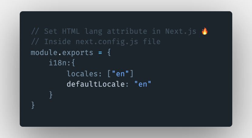 How to set the HTML lang attribute in Next.js? | MELVIN GEORGE
