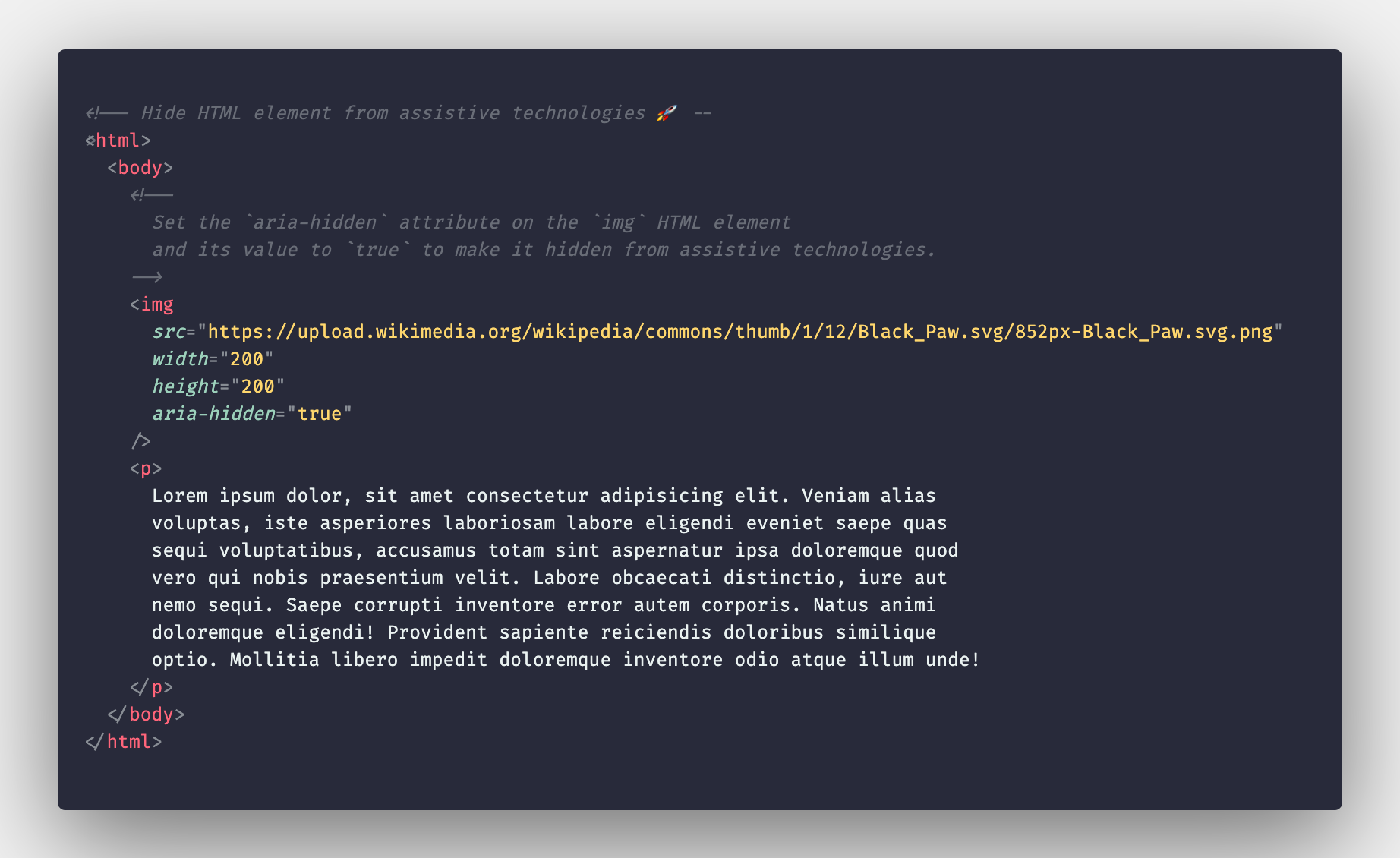 How to hide an HTML element from assistive technologies like screen ... How to hide an HTML element from assistive technologies like screen ...