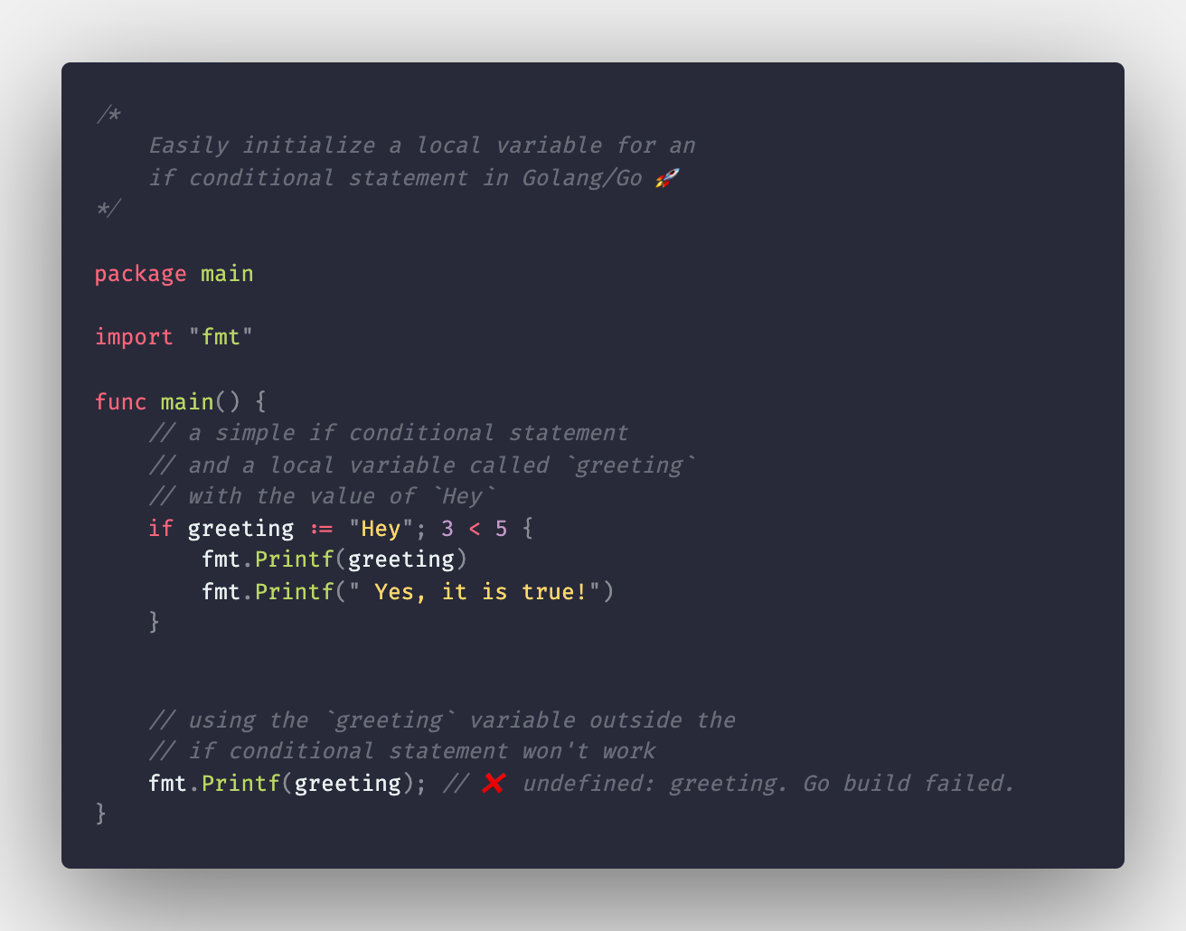 How To Easily Initialize A Local Variable For An If Conditional Statement In Golang Or Go 3782