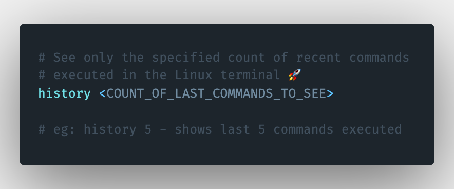 How To See Only The Specified Number Of Commands Executed So Far Or The History Of Commands