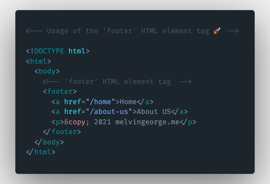 Which HTML element tag can be used to represent and show footer or ending content to the user ...