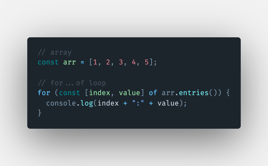 How to get the index of the current item in a for...of looping ...