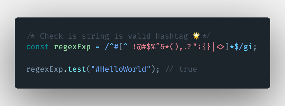 How To Check If A String Is A Valid Hashtag In Javascript Melvin George