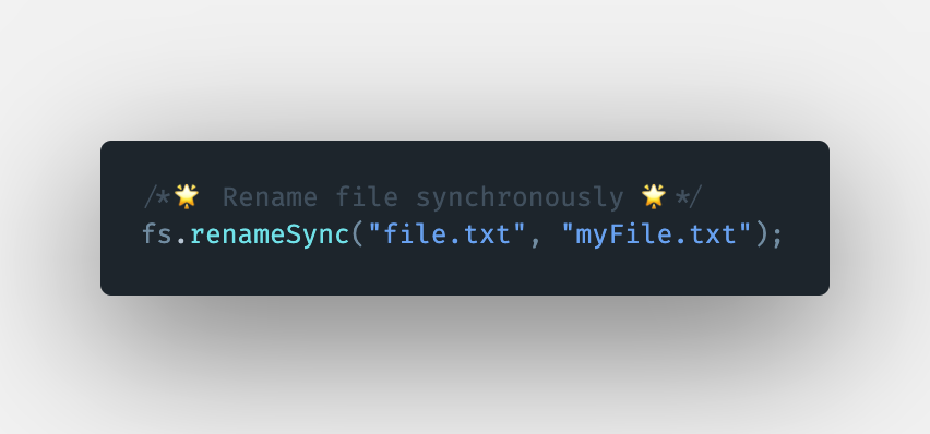 How to rename a file synchronously in Node.js? | MELVIN GEORGE