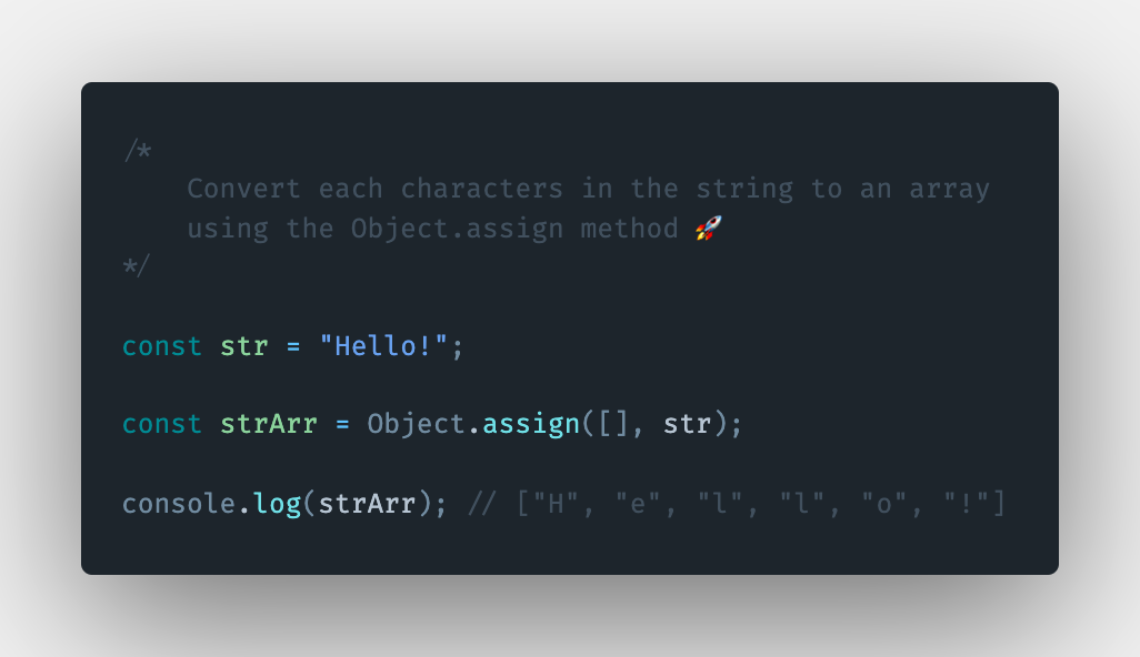 How To Convert Each Character In The String To An Array Using The Objectassign Method In 3133