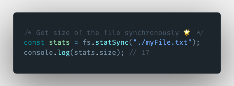 How To Get The Size Of The File Synchronously Using Nodejs Melvin George