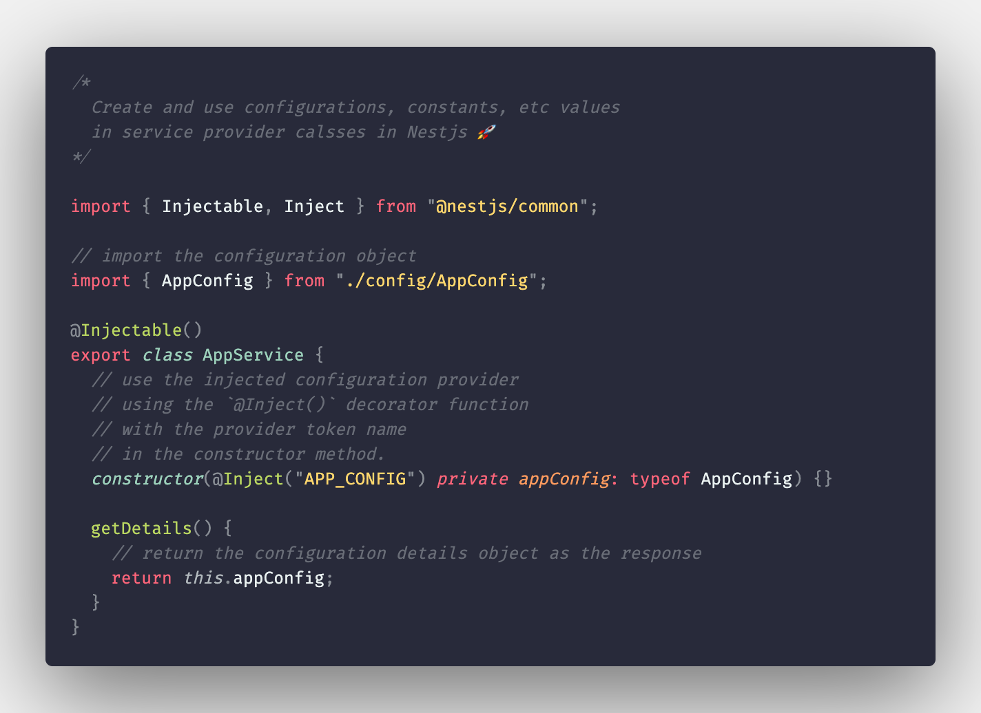 How to create and use configurations, constants, etc values in service ... How to create and use configurations, constants, etc values in service ...