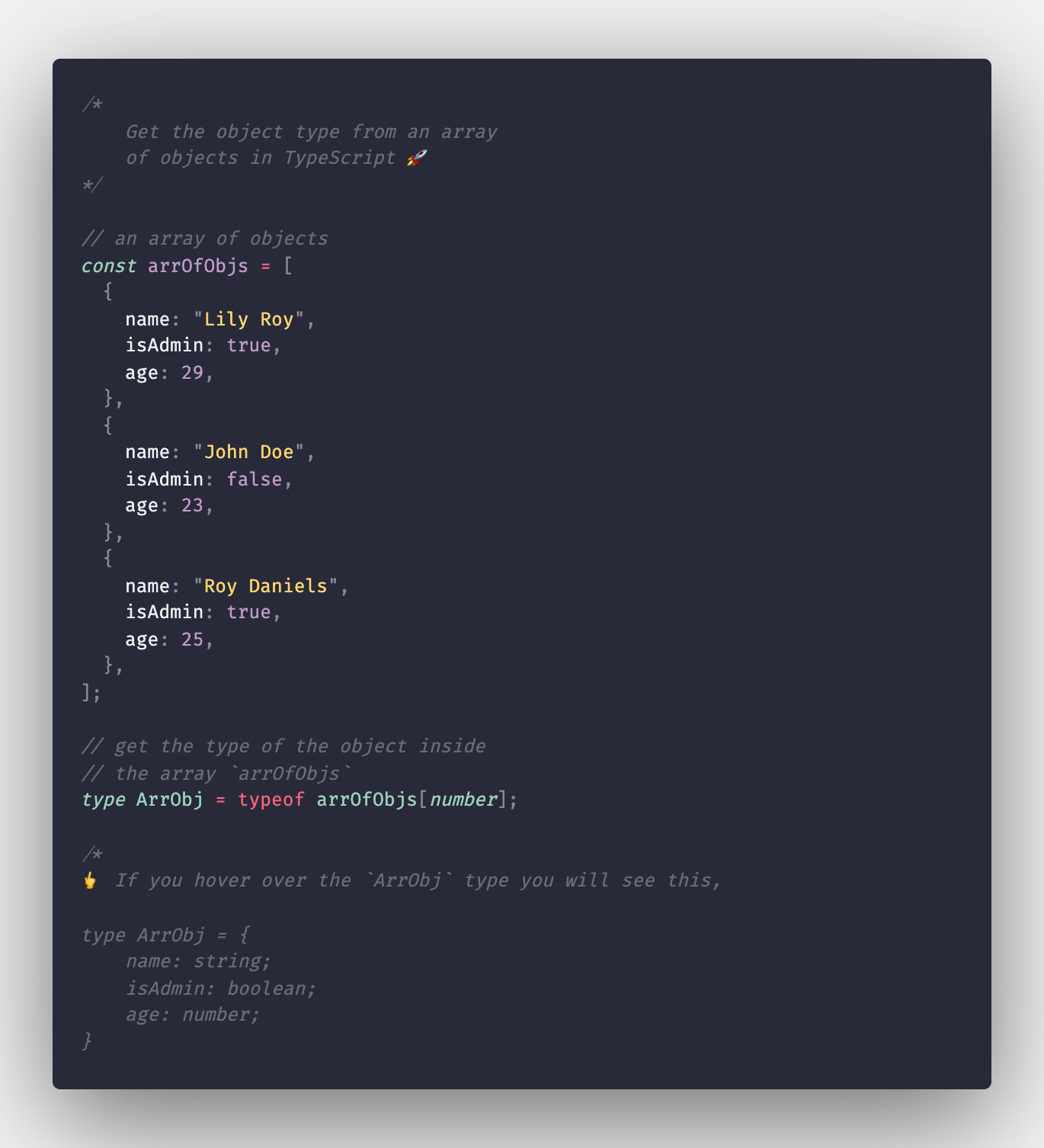 How To Get The Object Type From An Array Of Objects In Typescript Melvin George 2156
