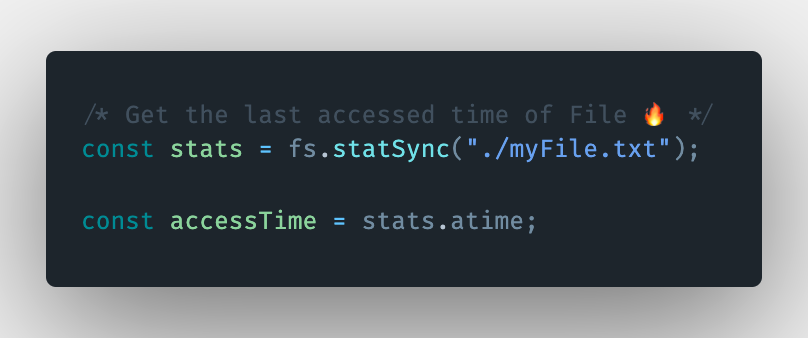 How to get the last accessed time of the file synchronously using Node ...