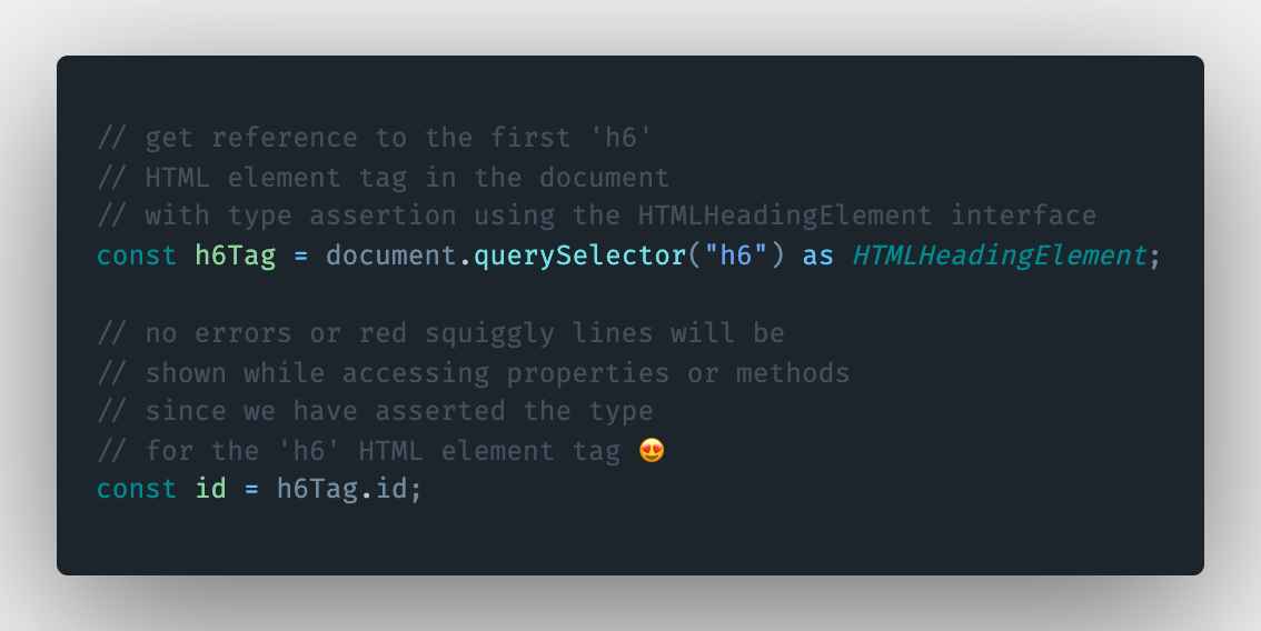 How to get or access the properties and methods of h6 HTML element tags without errors in ...