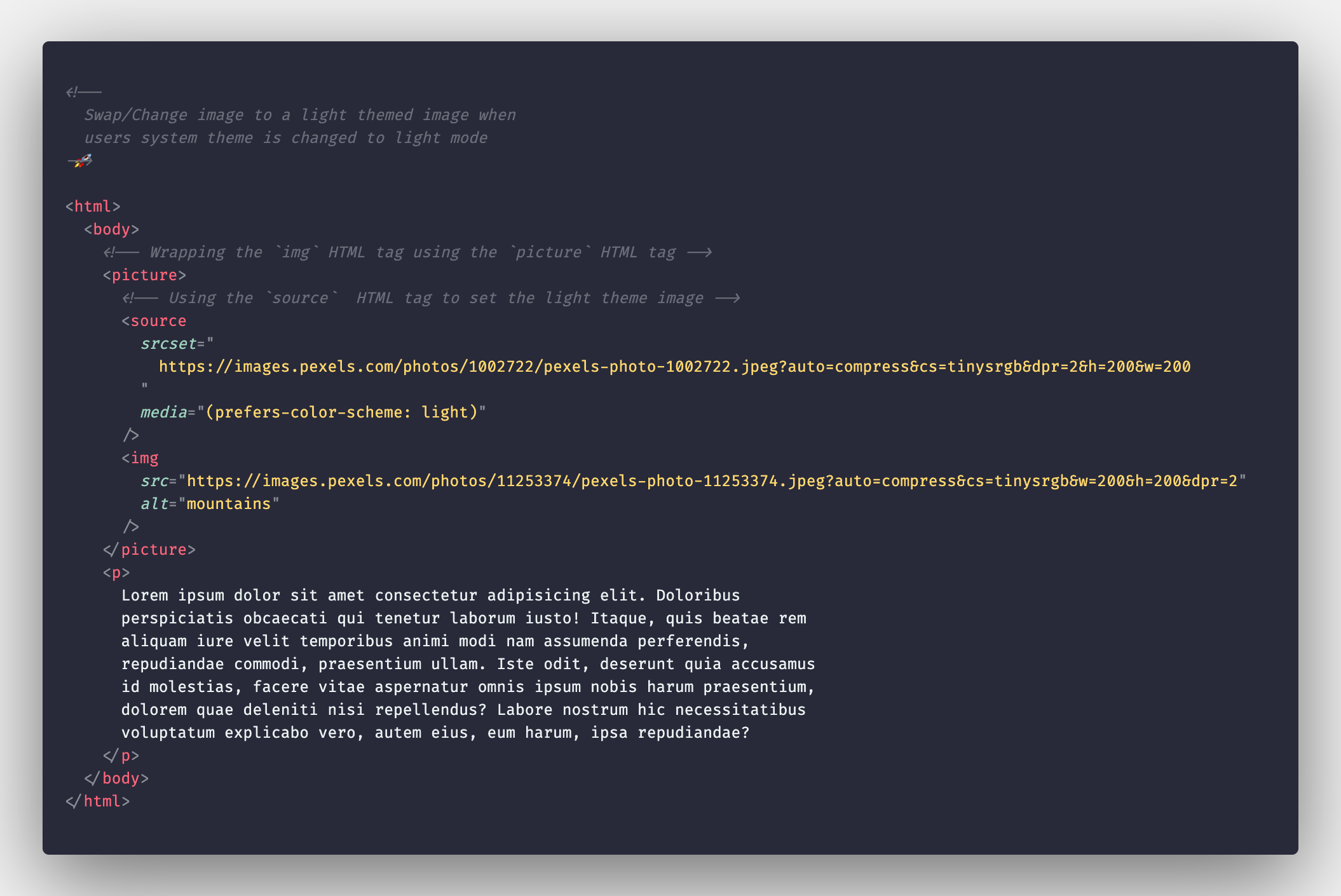 How to change or swap an image to a light-themed image when the user's ...