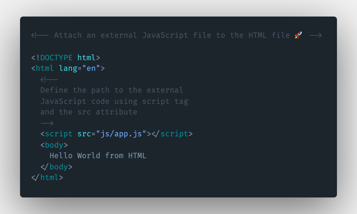 How to attach an external JavaScript file to the HTML file? | MELVIN GEORGE How to attach an external JavaScript file to the HTML file? | MELVIN GEORGE