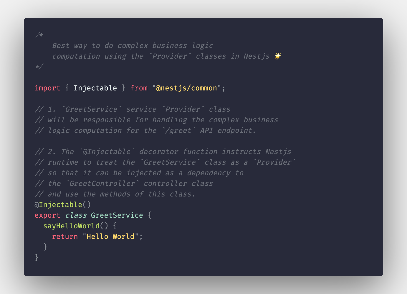 What is the best way to do complex business logic computations for any API in Nestjs? | MELVIN ...