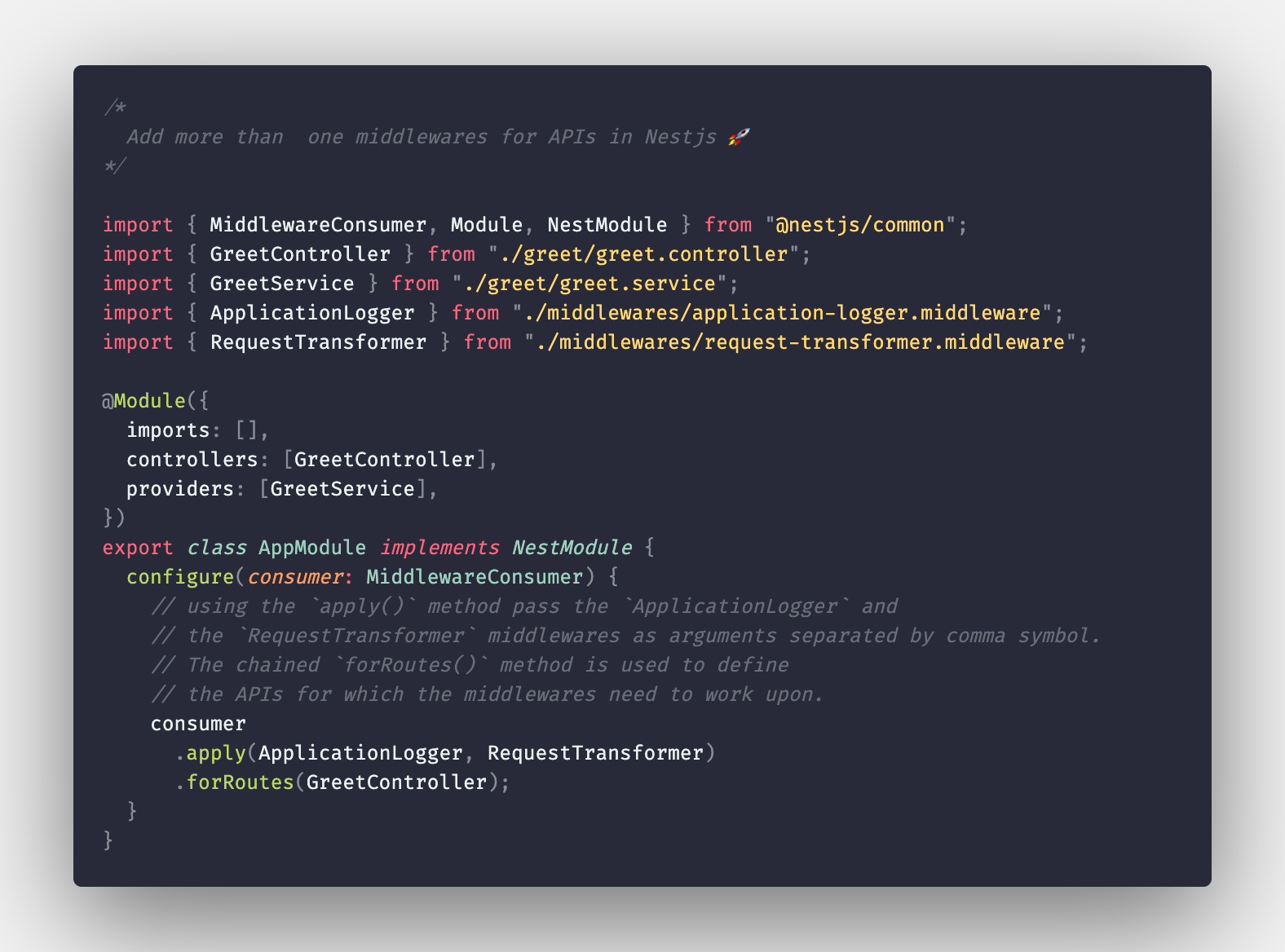 How to add more than one middleware for APIs in Nestjs? | MELVIN GEORGE How to add more than one middleware for APIs in Nestjs? | MELVIN GEORGE