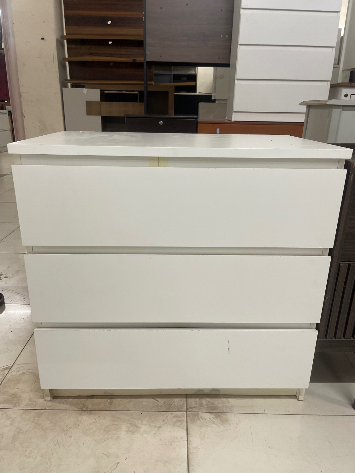 Used White 3-Drawer Dresser Bedroom Storage