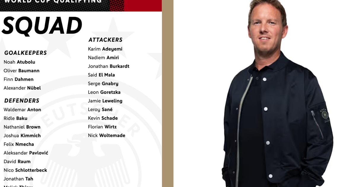 Nagelsmann names 25-man squad for final two World Cup qualifiers