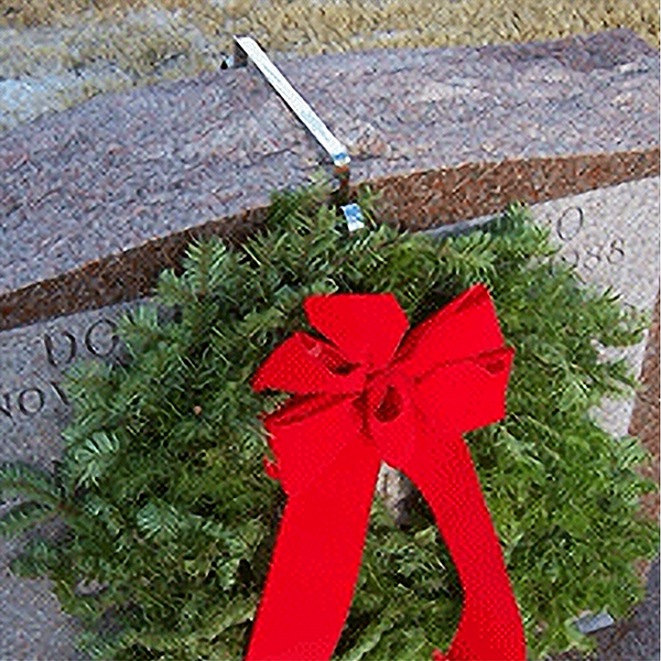 Stainless Steel Tombstone Wreath hanger for gravestone | Rockdale ...