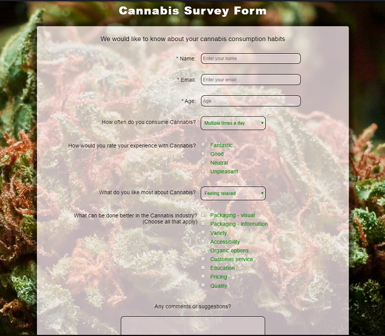 GitHub - Sieroslawski/surveyform: A cannabis survey form for a ... GitHub - Sieroslawski/surveyform: A cannabis survey form for a ...