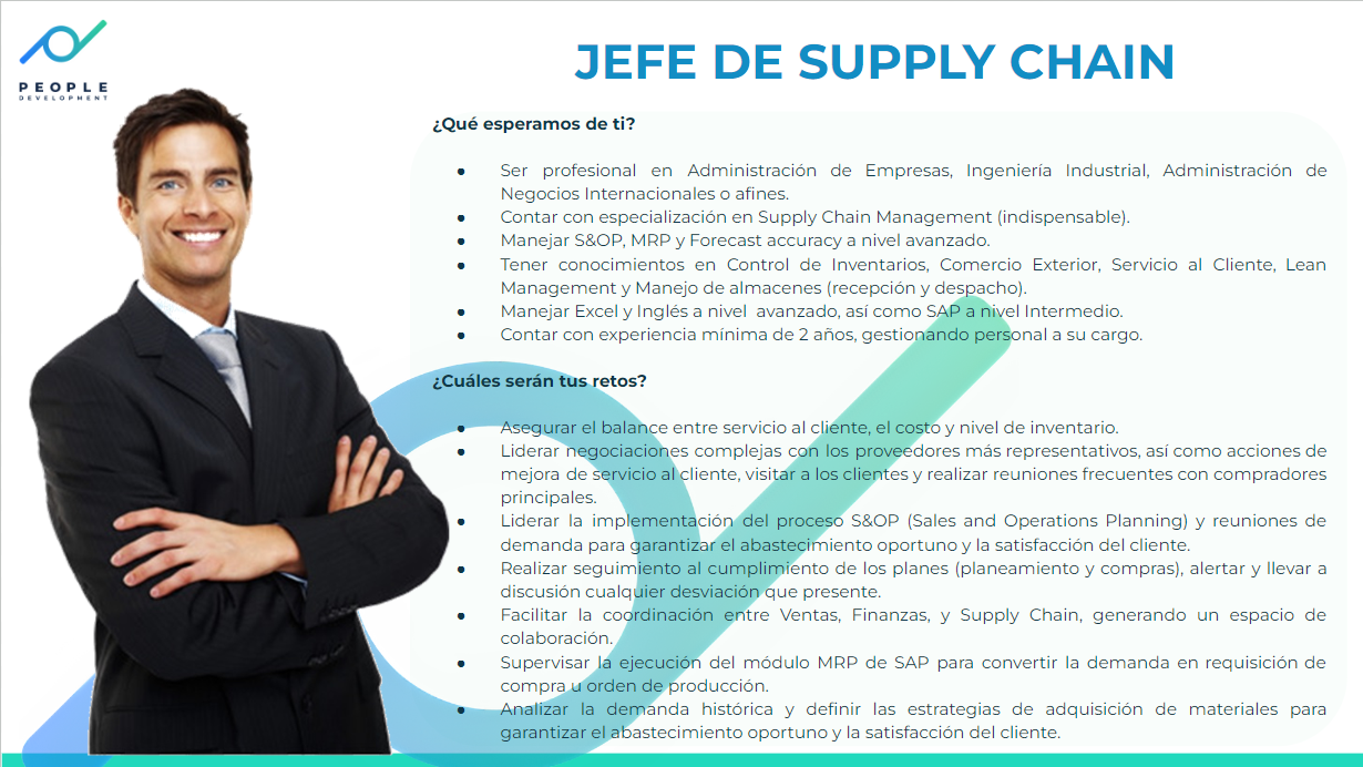 Jefe de Supply Chain - People Development | Worcket