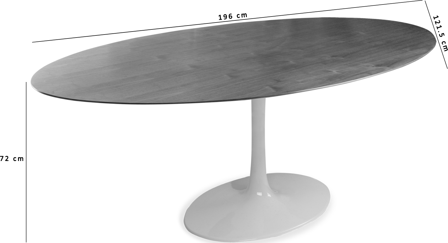 Ovaler Esstisch im Tulpenstil Walnut Veneer/White | Mobelaris