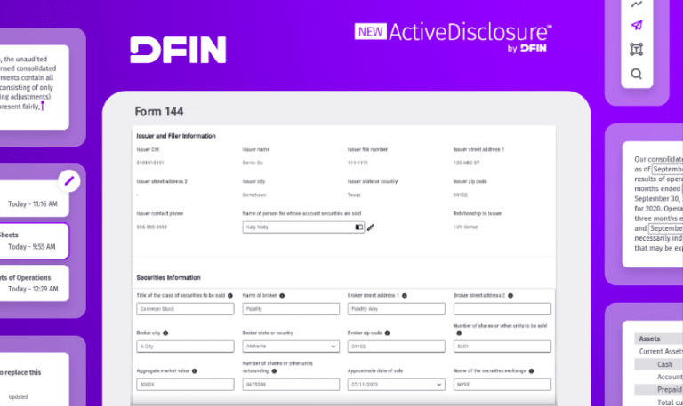 ActiveDisclosure℠ 财报创建和美国SEC合规云端协作工具 - 当纳利金融服务集团 (DFIN)