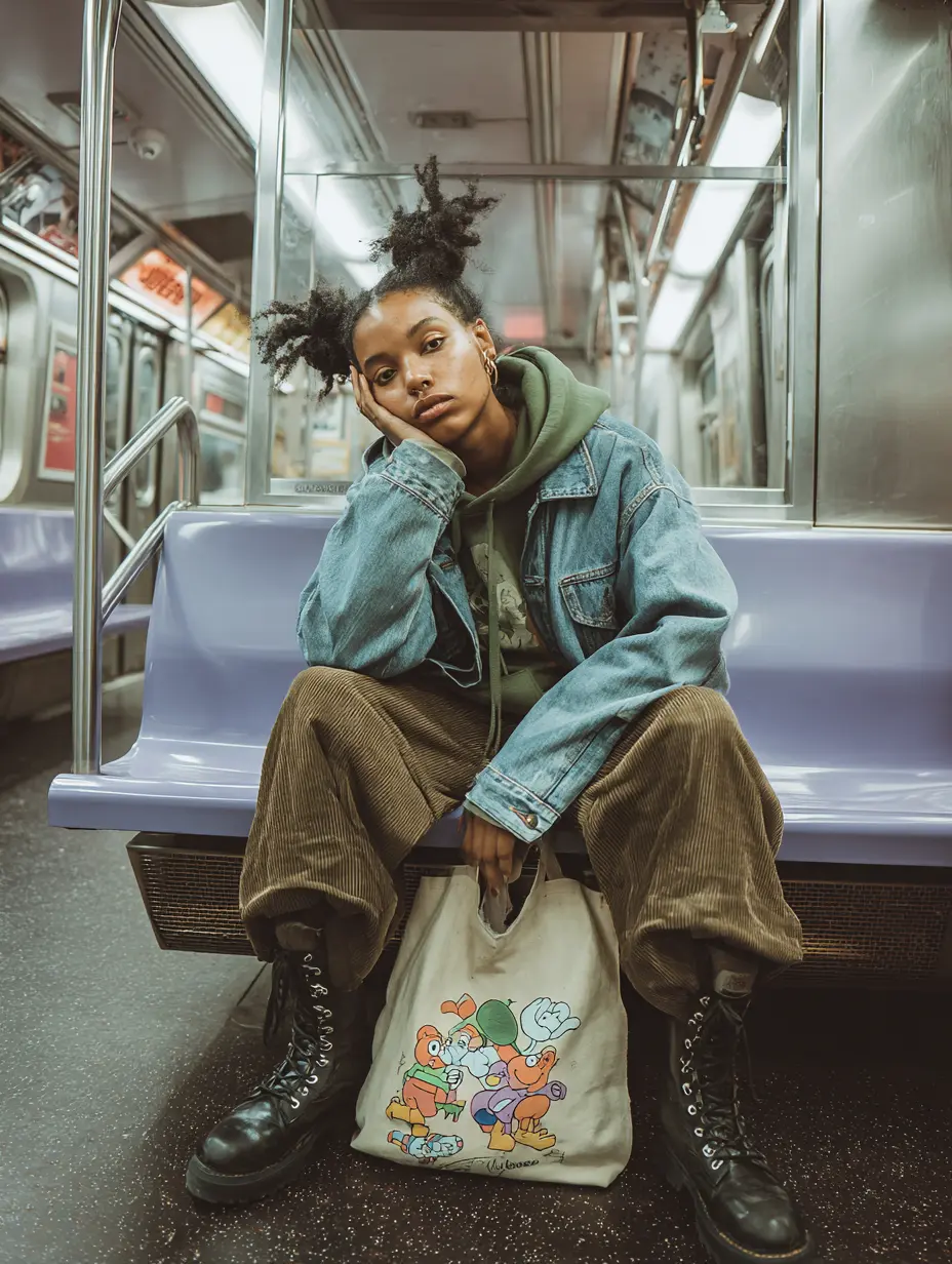 Urban Subway Candid Editorial Portrait | Meu PromptBox