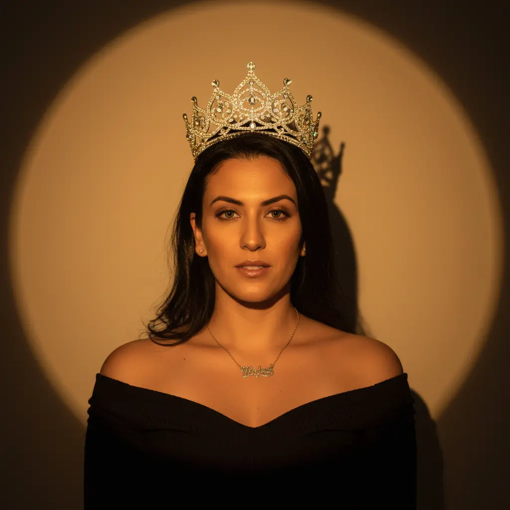 Spotlit Crown Shadow Portrait | Meu PromptBox