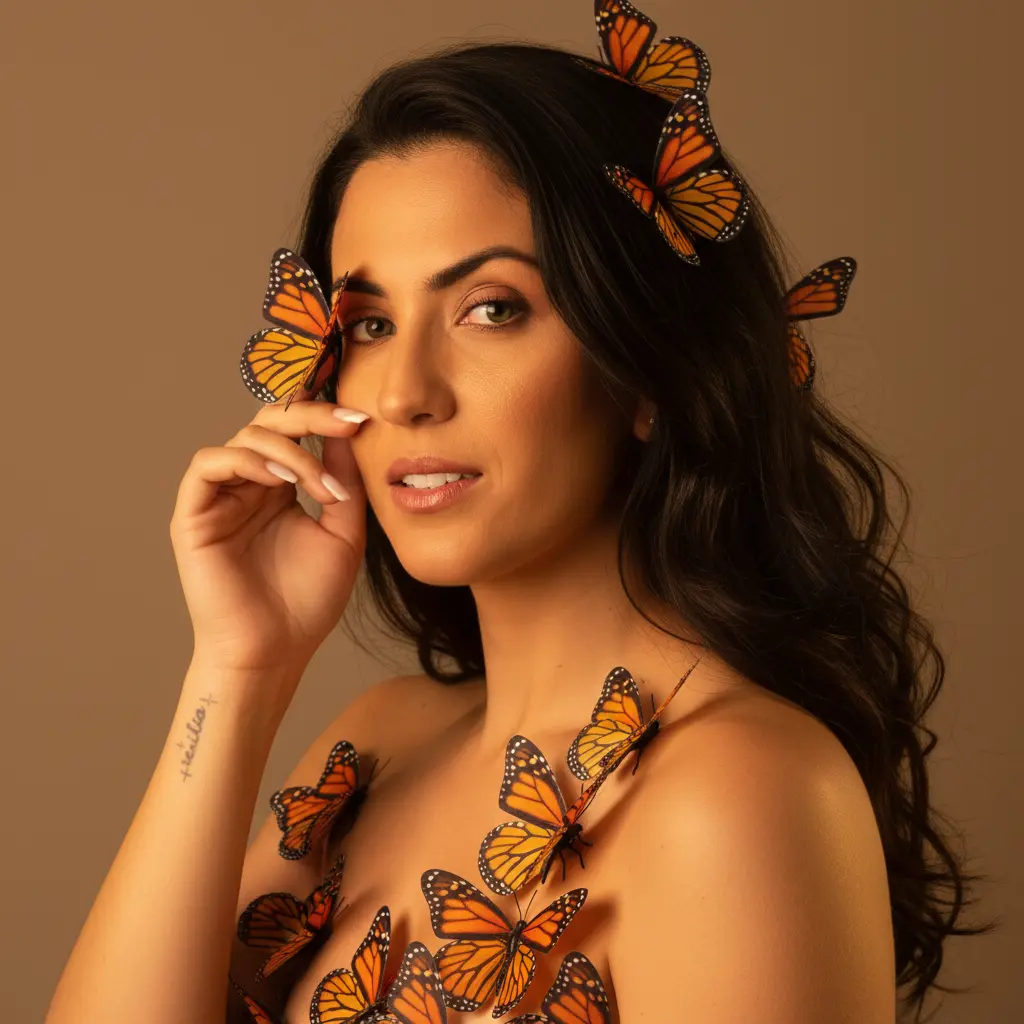 Monarch Butterfly Warm Portrait | Meu PromptBox