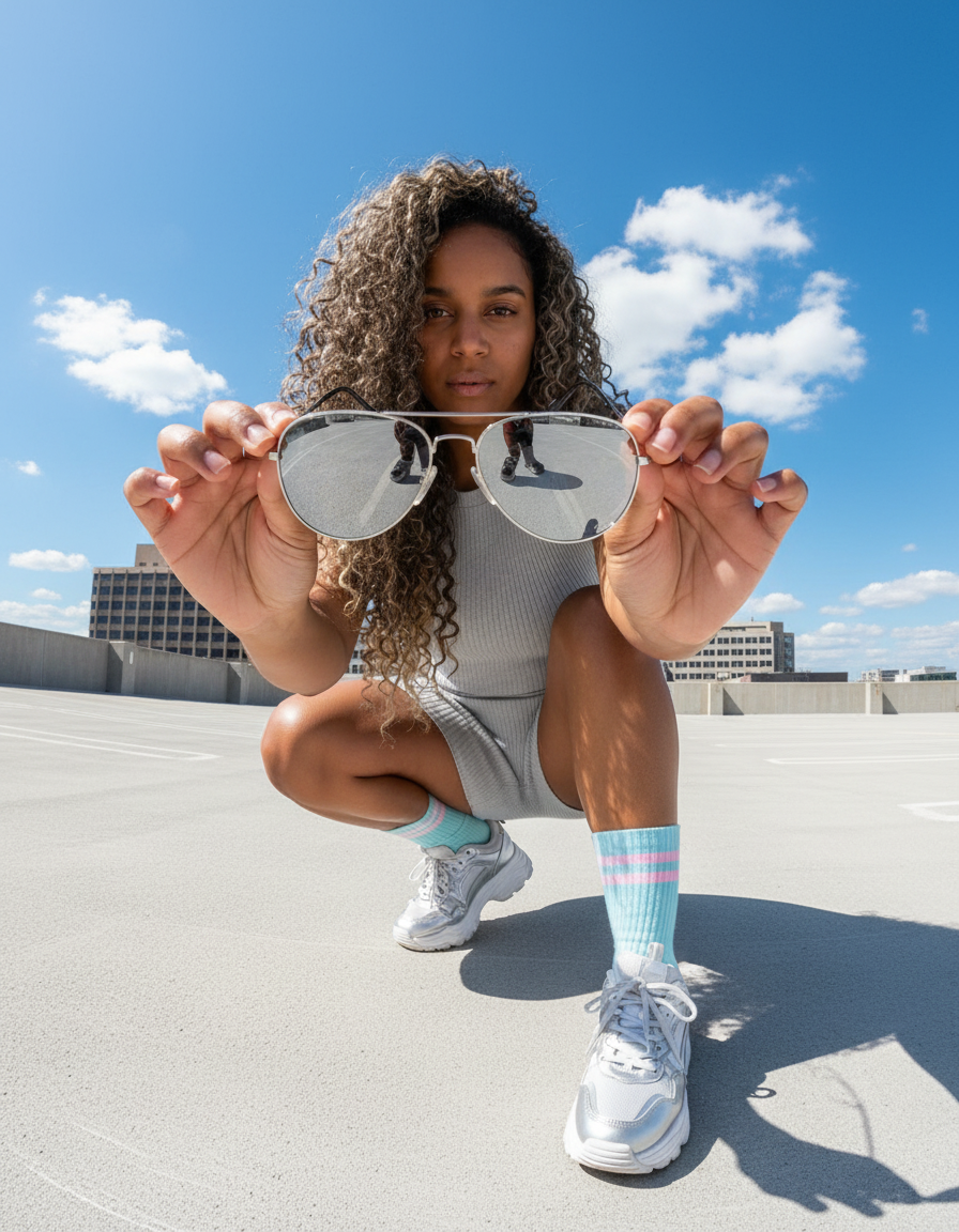 Ultra-Realistic Wide-Angle Rooftop Fashion Editorial Template | Meu ...