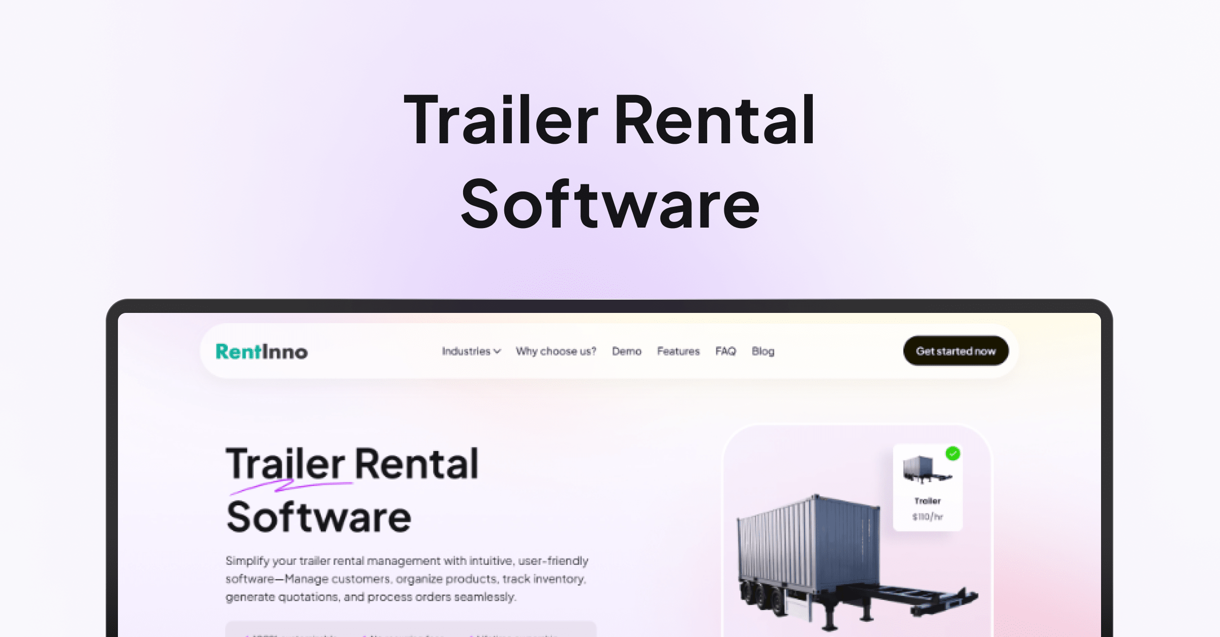 Trailer Rental Software - RentInno