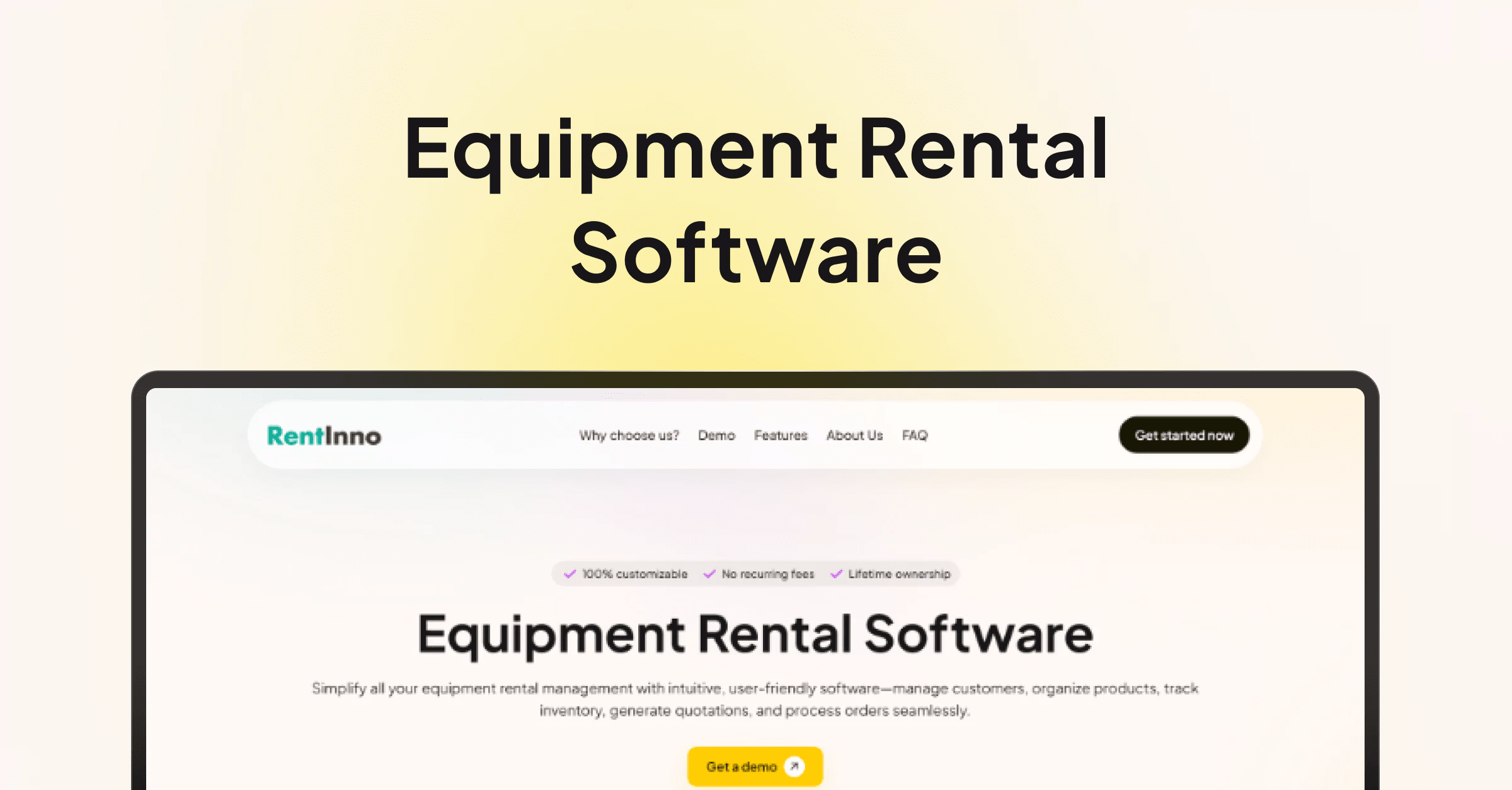 RentInno: Equipment Rental Software for Inventory & Bookings