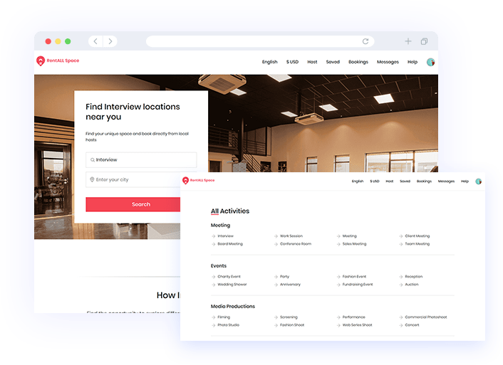 Space Rental Script | Space Booking Software - RentALL Space