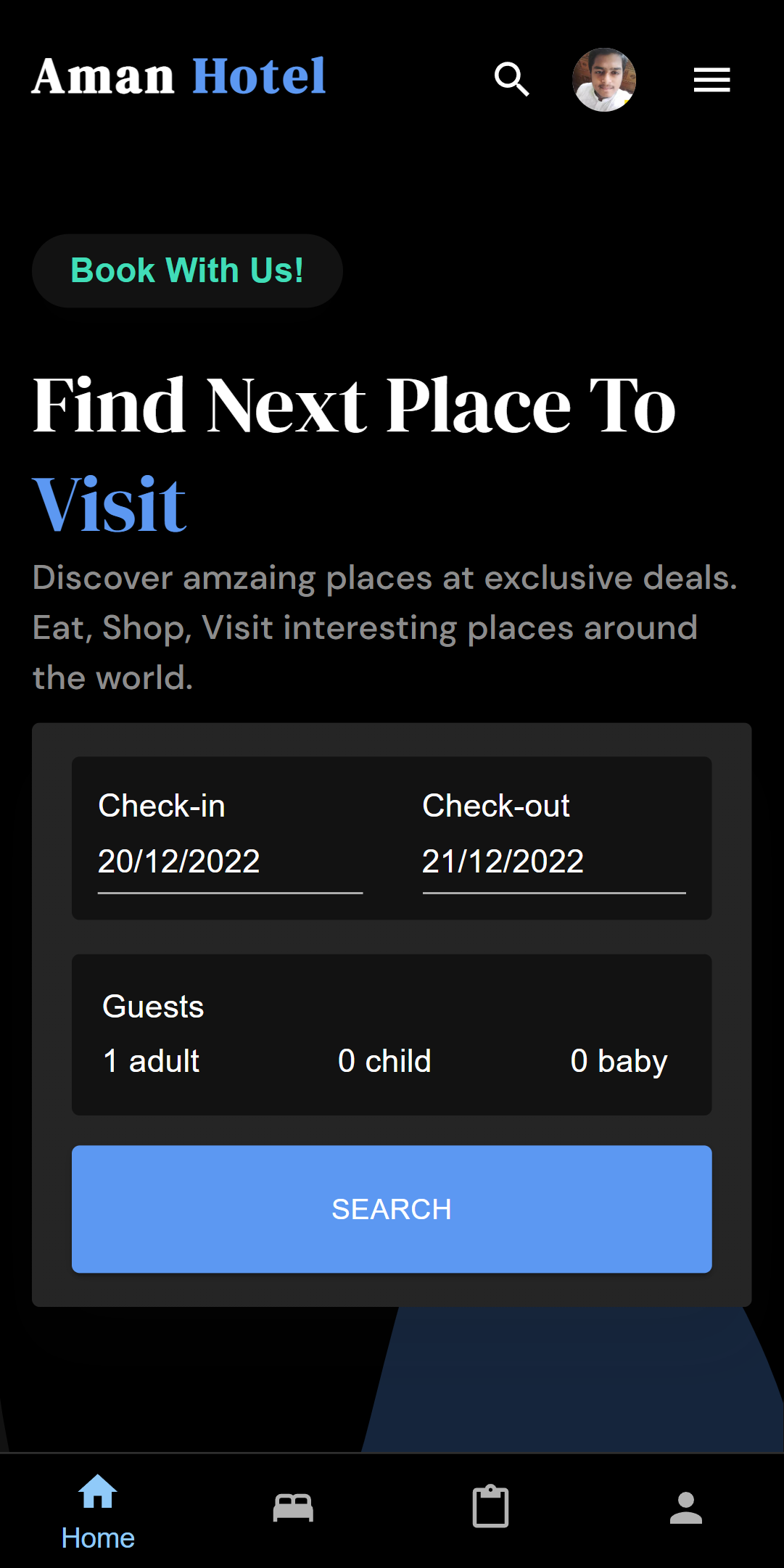 GitHub - Amanullah-Nirob/aman-hotel: An advanced Full Stack Hotel-Booking App (PWA)