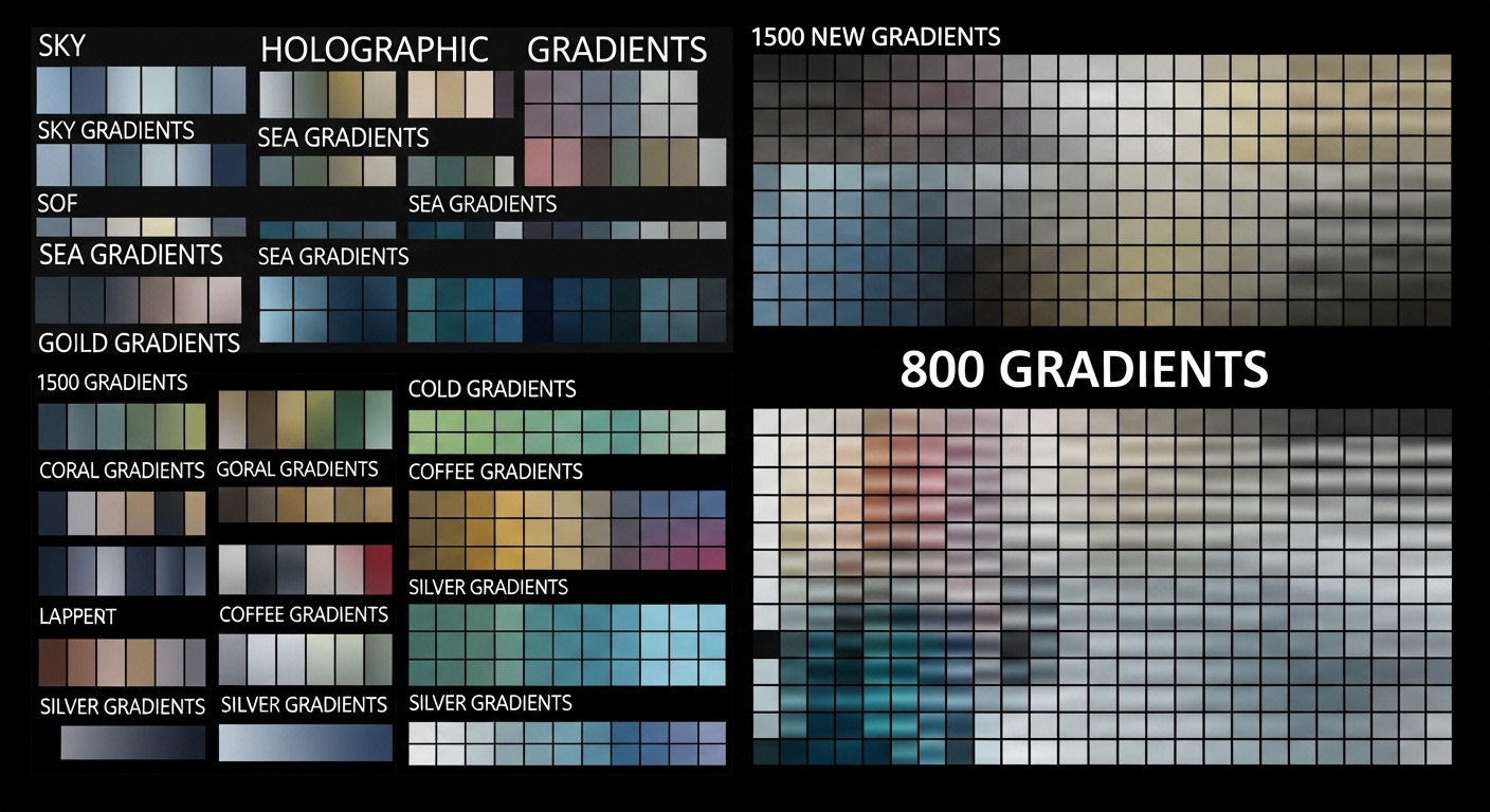 Professional Gradient Color Palette Collection Sheet