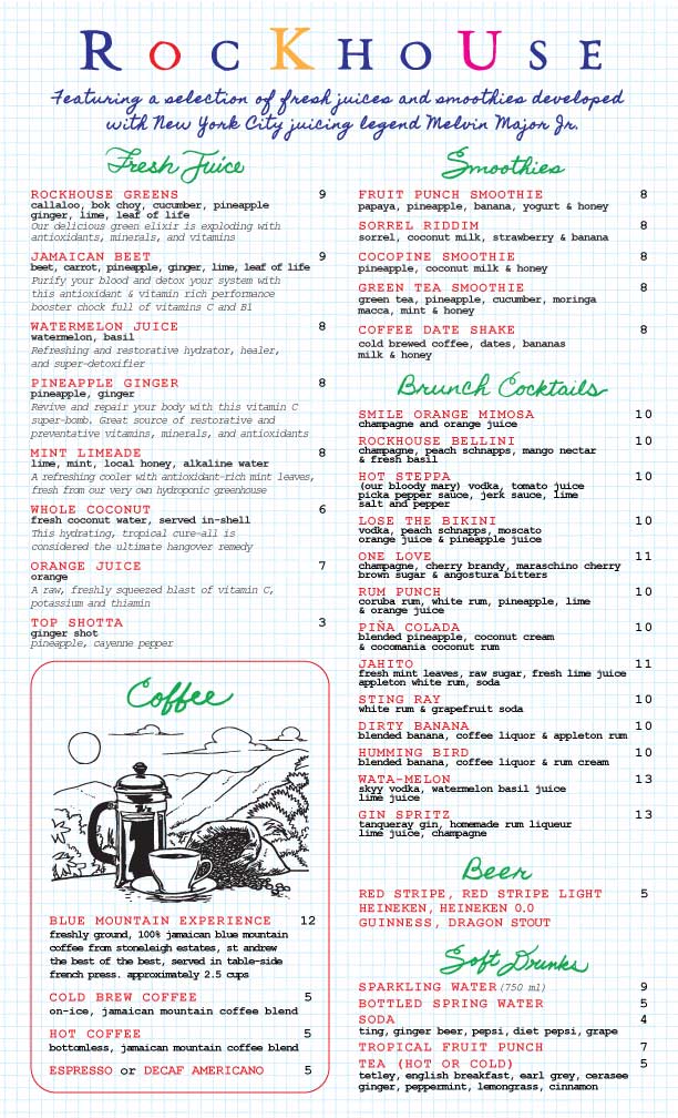 Rockhouse Lunch Menu – Rockhouse Hotel & Spa