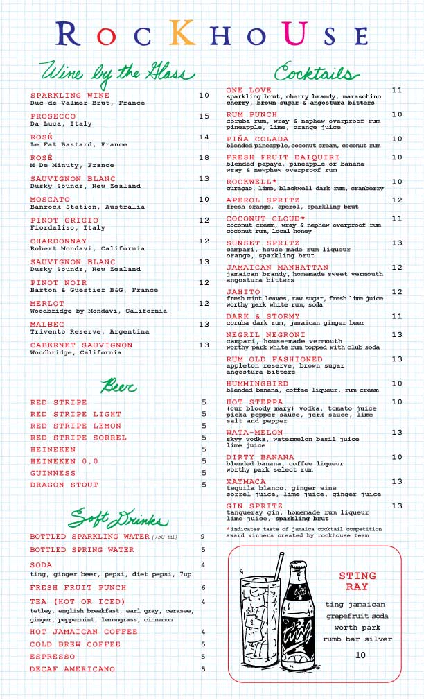 Rockhouse Dinner Menu – Rockhouse Hotel & Spa