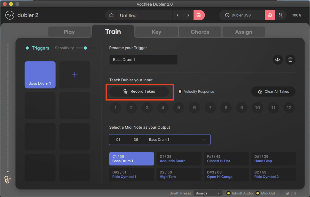 How to train Triggers in Dubler 2