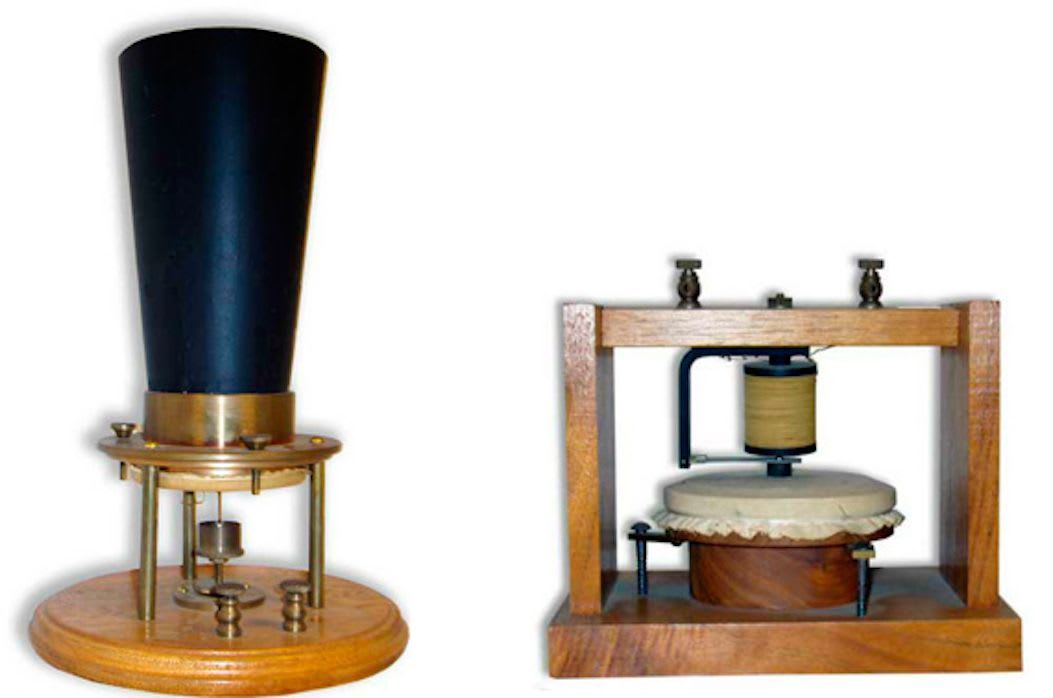 El primer teléfono. Patente de diseño por Graham Bell