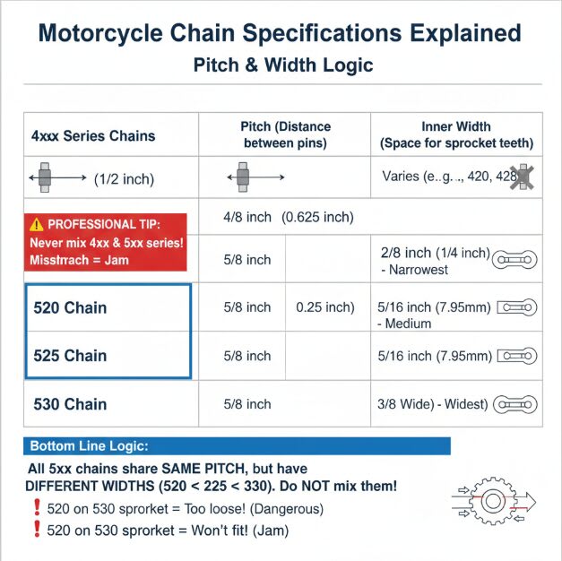 Motorcycle Chain Size Chart Mechanic’s Guide