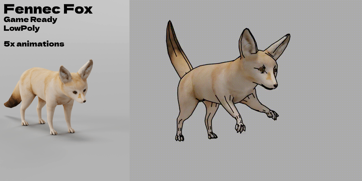 Fennec fox (Lowpoly) - Buy Royalty Free 3D model by Nyilonelycompany ...