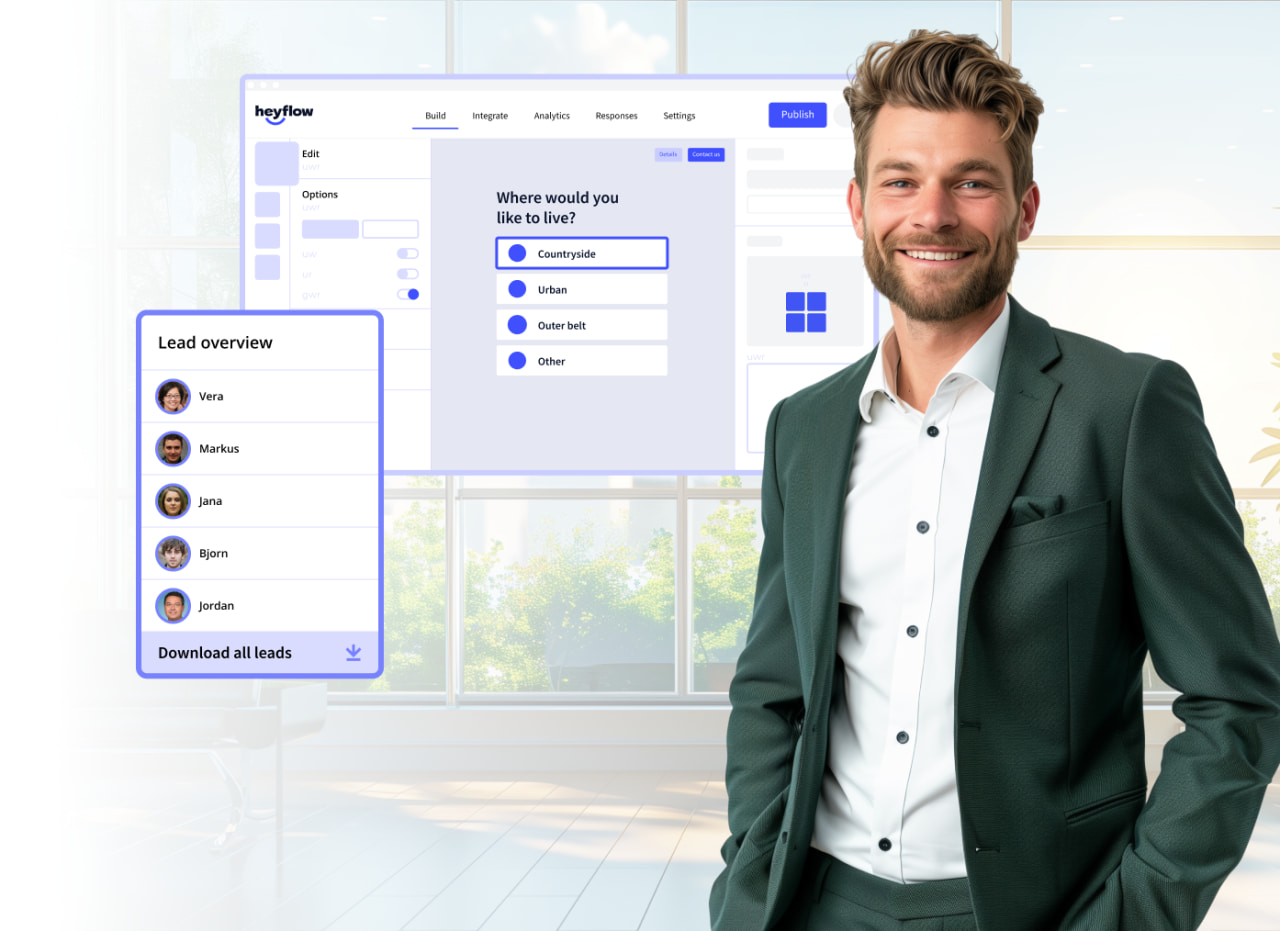 Mit Heyflow baust du Immobilien-Funnels, die konvertieren | Heyflow