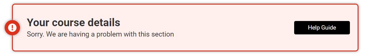 Enrolment portal error message | Wayfinder
