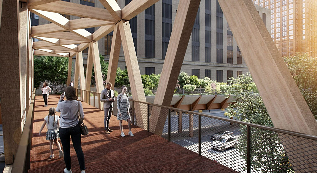 High Line Mass Timber Pedestrian Bridge - Mass Timber WIN Project ...