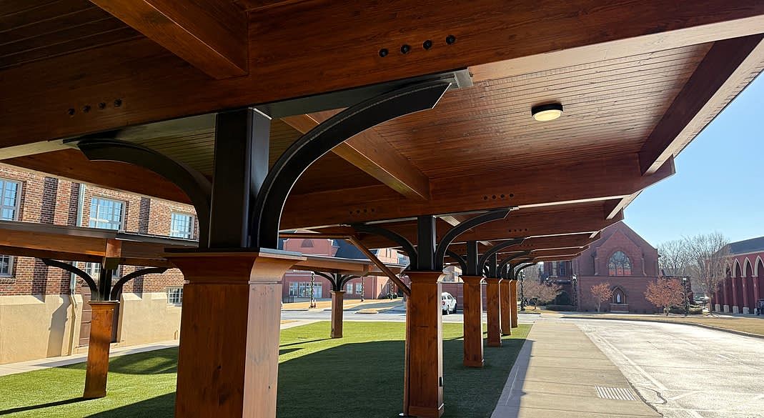 St. Mary's Gallivan Hall Canopy - Mass Timber WIN Project | WoodWorks ...