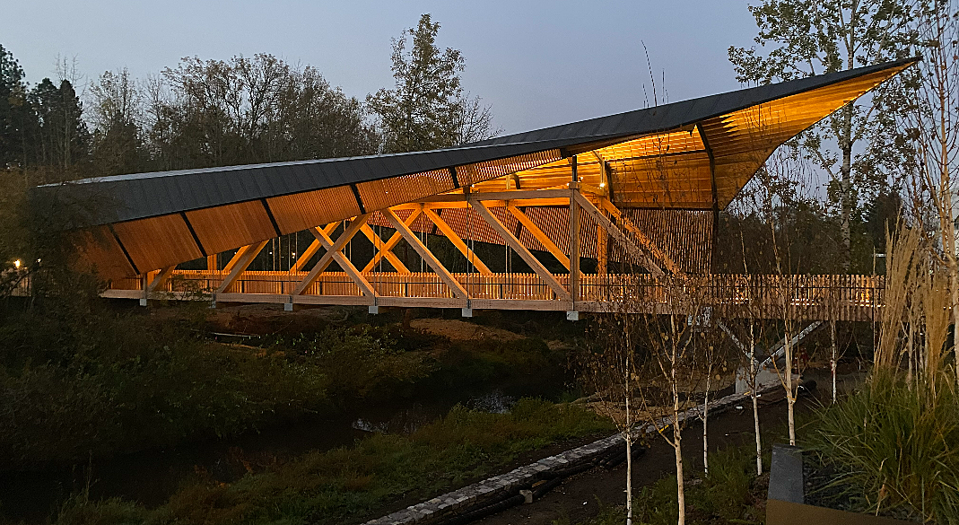 Nike Shoe Dog Bridge - Mass Timber WIN Project | WoodWorks Innovation ...