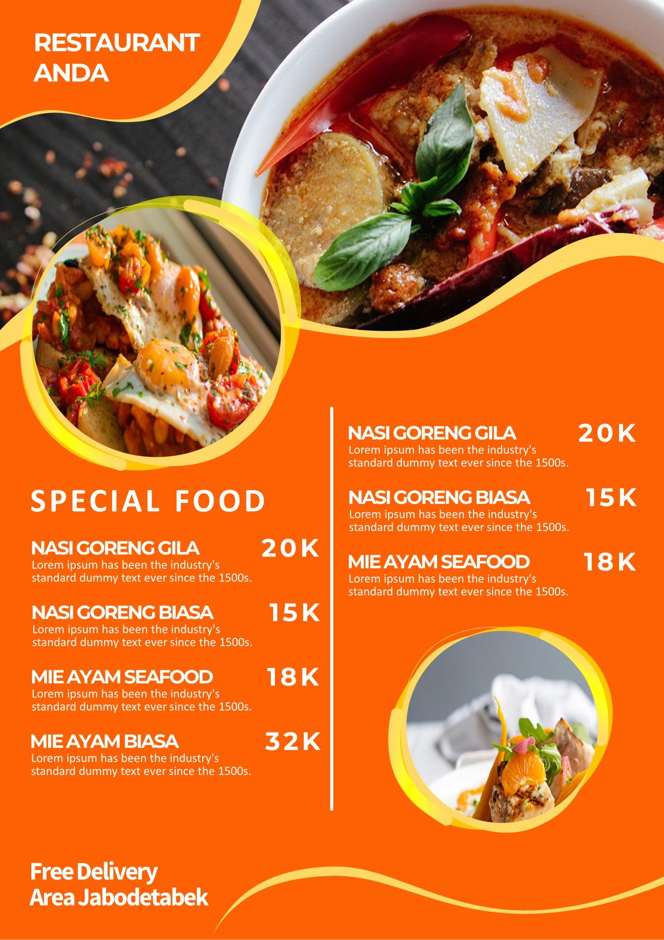 daftar menu makanan | Tristan Smart