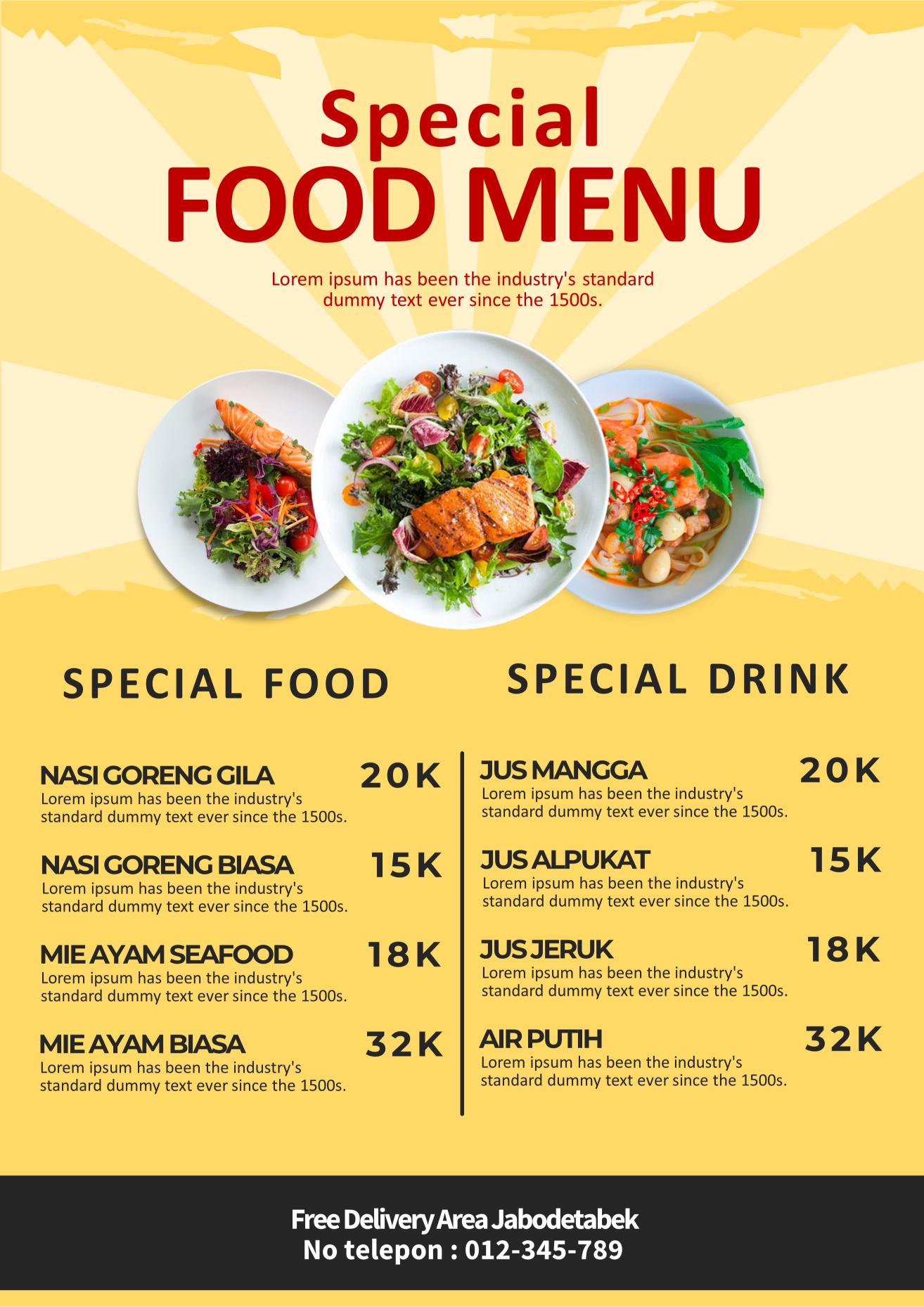 daftar menu makanan | Tristan Smart