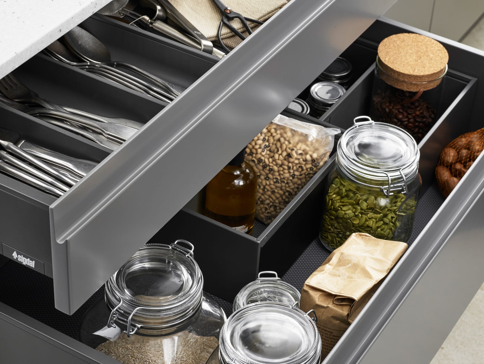 Skuffeinnredning & skuffer | Se våre kjøkkenskuffer | Sigdal